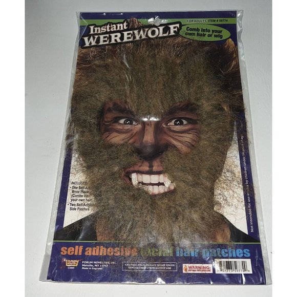 Forum | Accessories | Adult Instant Werewolf Facial Hair Patches Halloween Costume Accessory ...